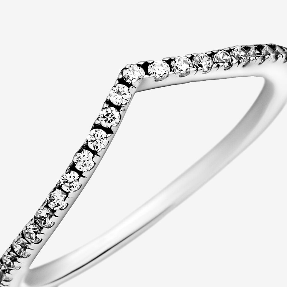 PANDORA Sparkling Wishbone Ring/196316CZ-50