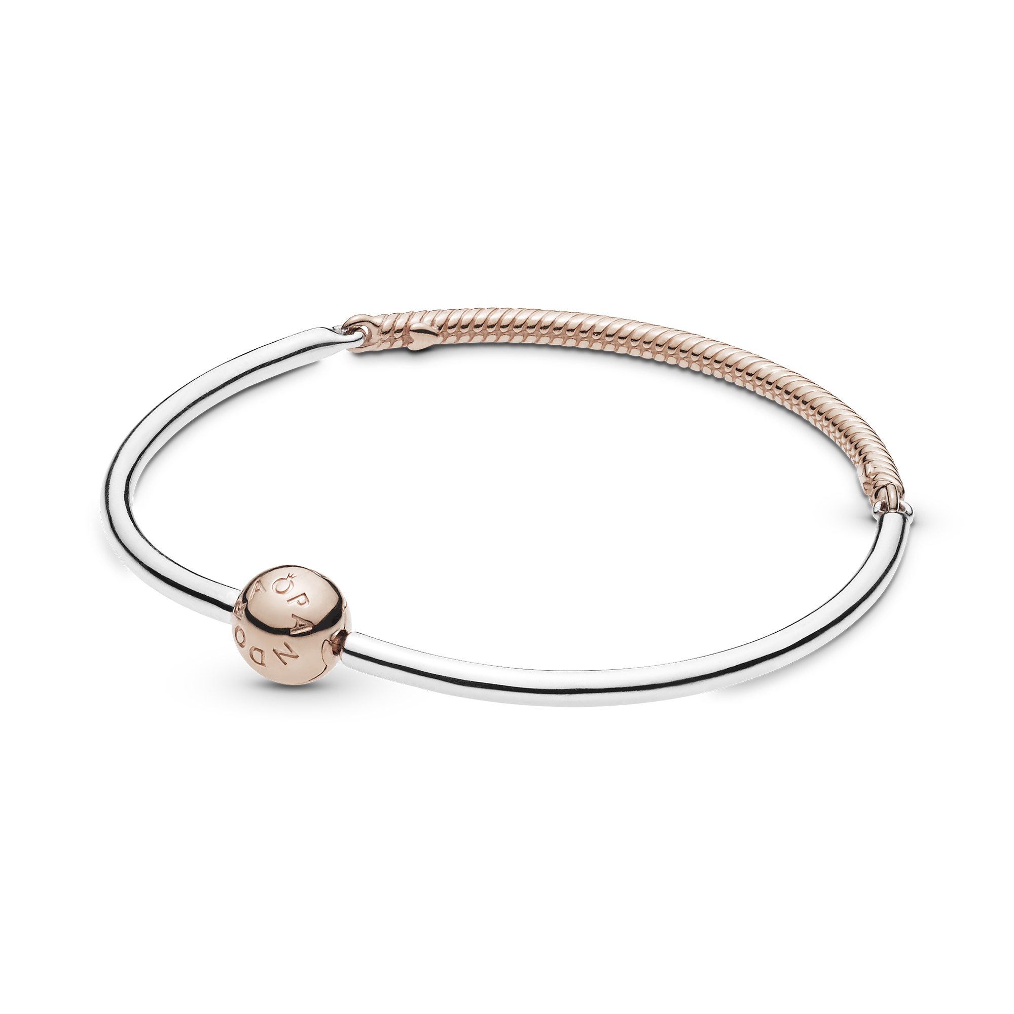 PANDORA Pandora Rose and silver bangle/588143-19